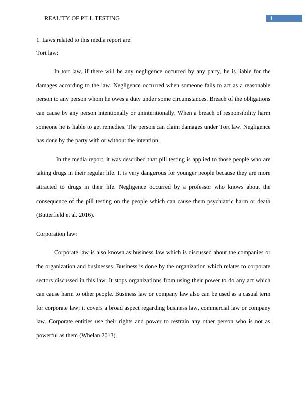 Legal Issues in Pill Testing Media Report Analysis