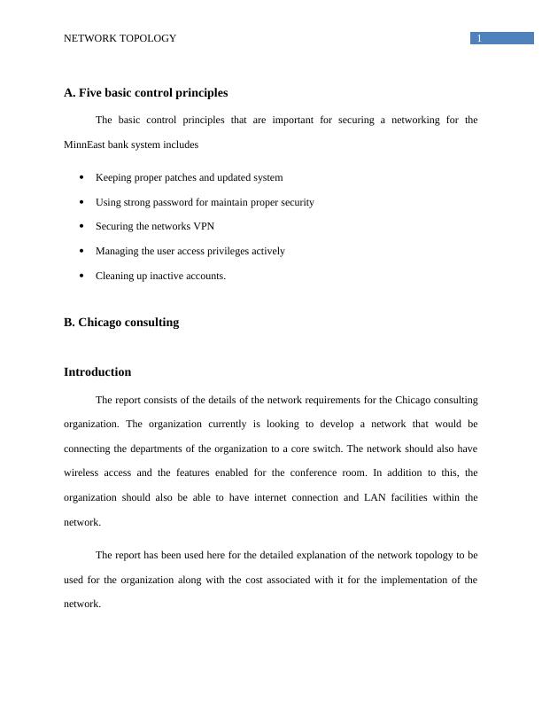 Network Topology and Security Report for Chicago Consulting