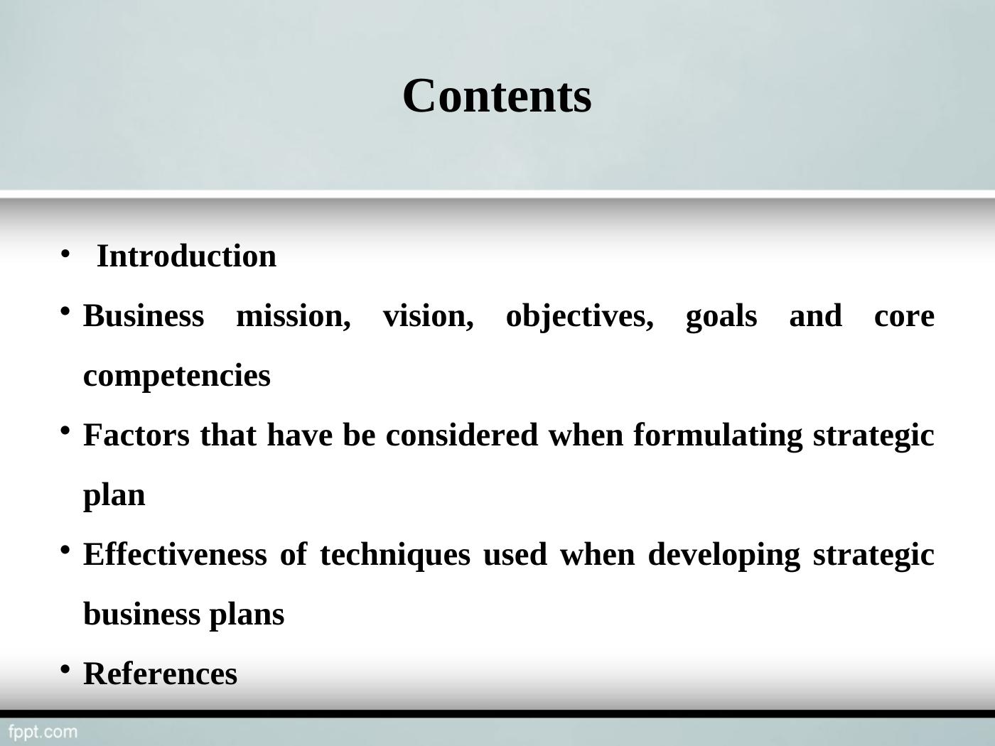Business Strategy: Strategic Planning & Formulation