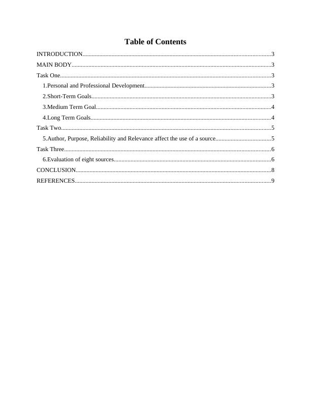 Report: Academic Skills and PDP - Goals and Sources