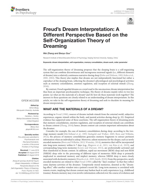 Freud's Dream Interpretation: A Different Perspective Based on the Self ...