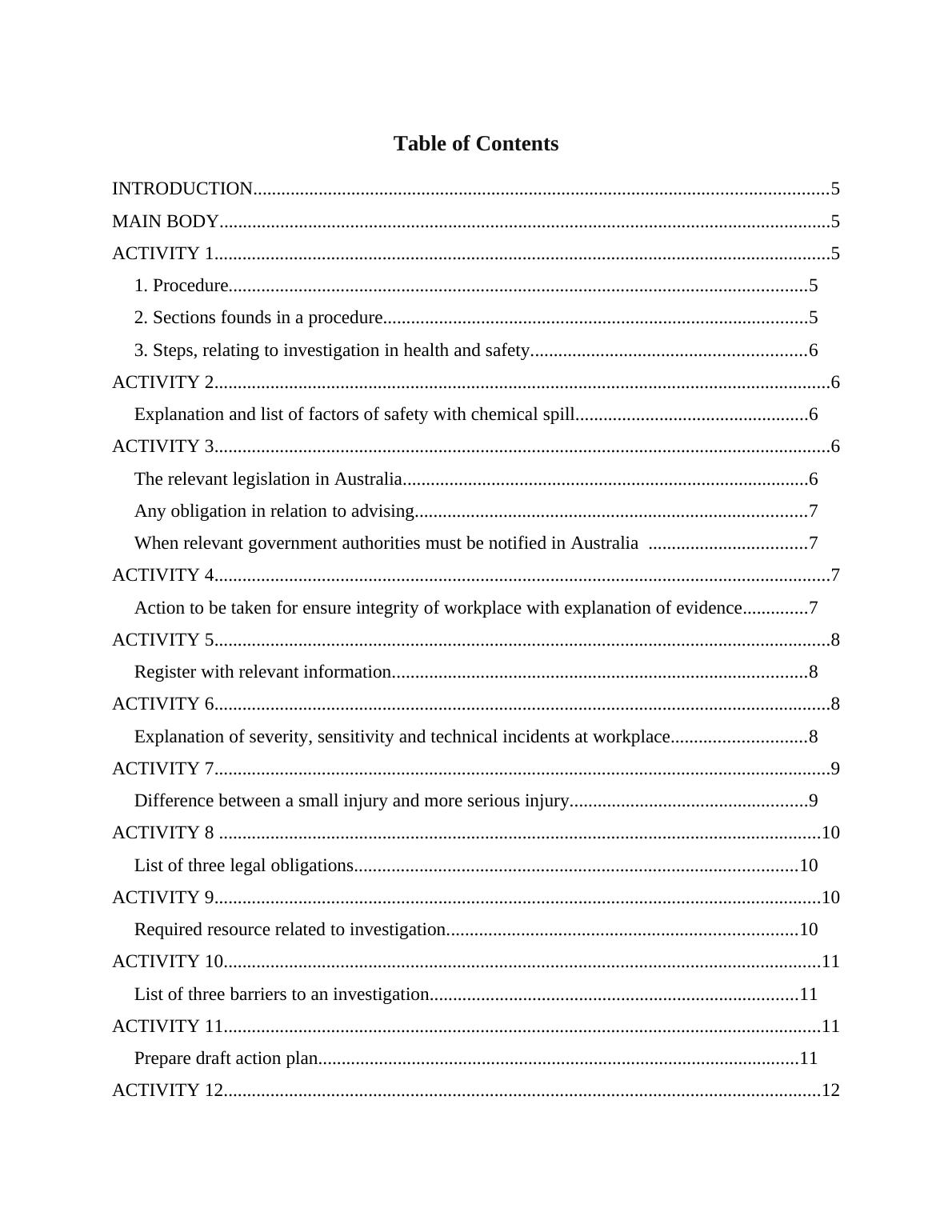 WHS Incident Report: Investigation and Analysis for BGC