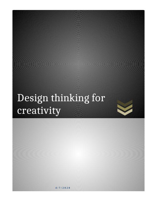 Design thinking for creativity Research Paper 2022