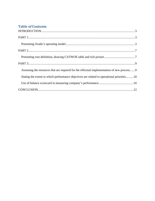 Business Operation Management - Desklib
