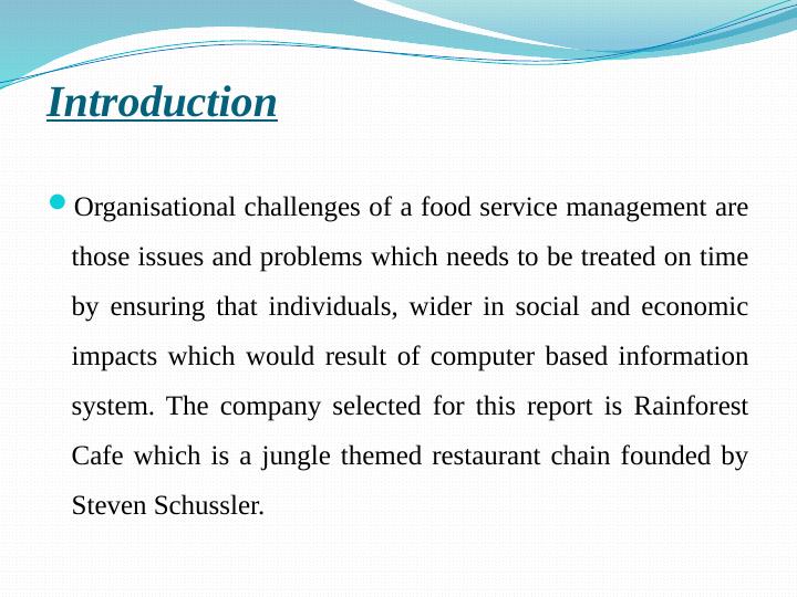 Food Service Management