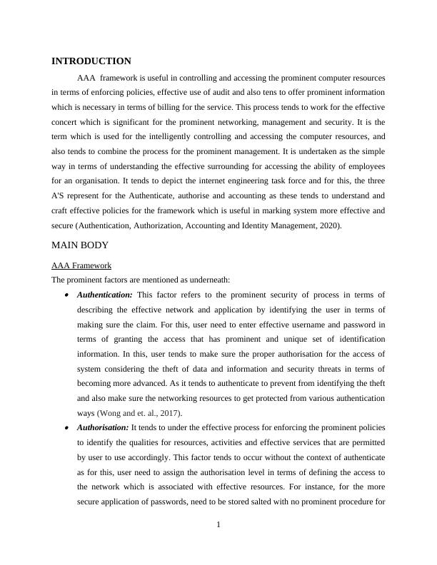 The AAA Framework - Controlling and Accessing Computer Resources