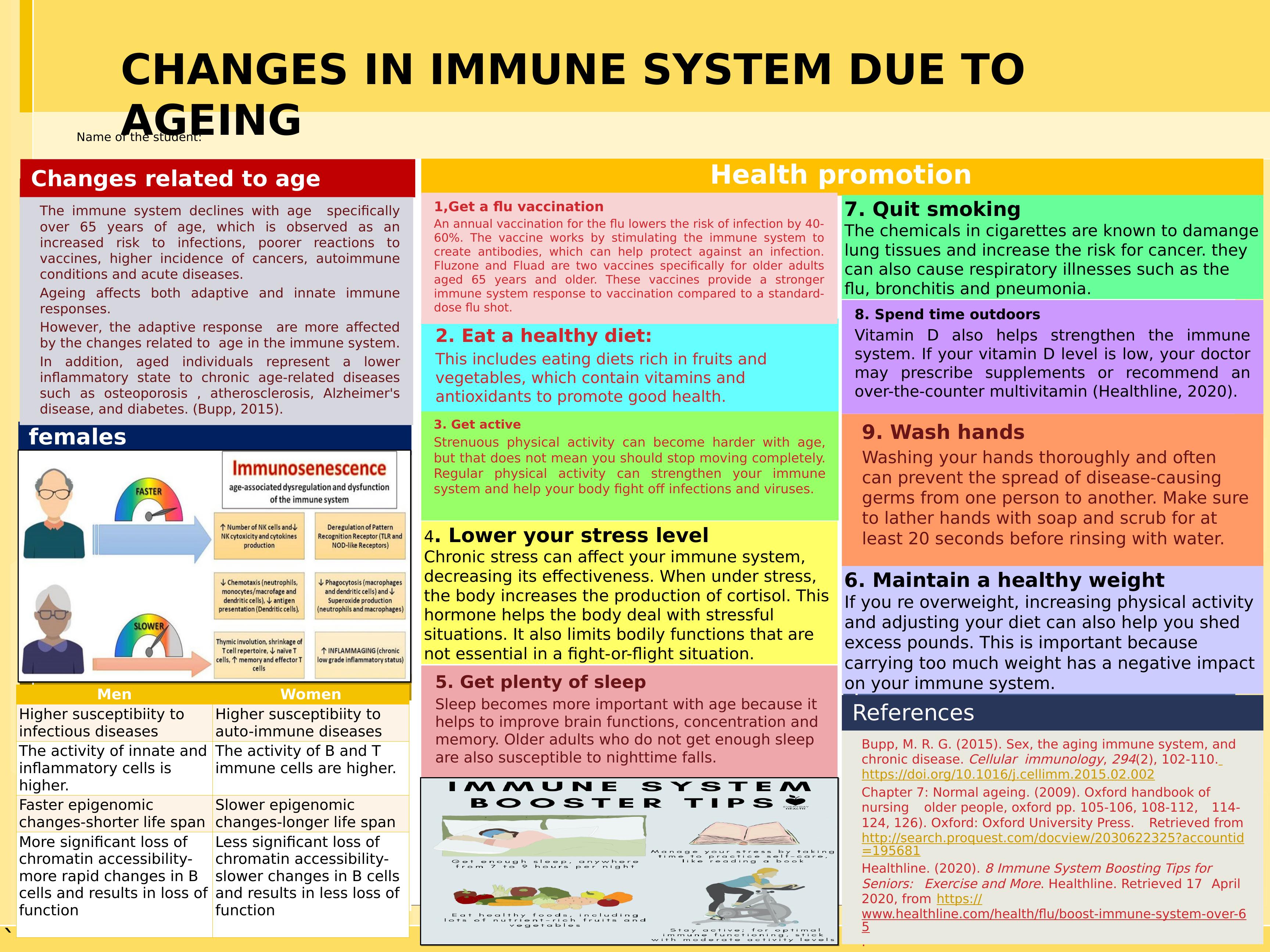 Age-Related Immune System Changes and Health Promotion