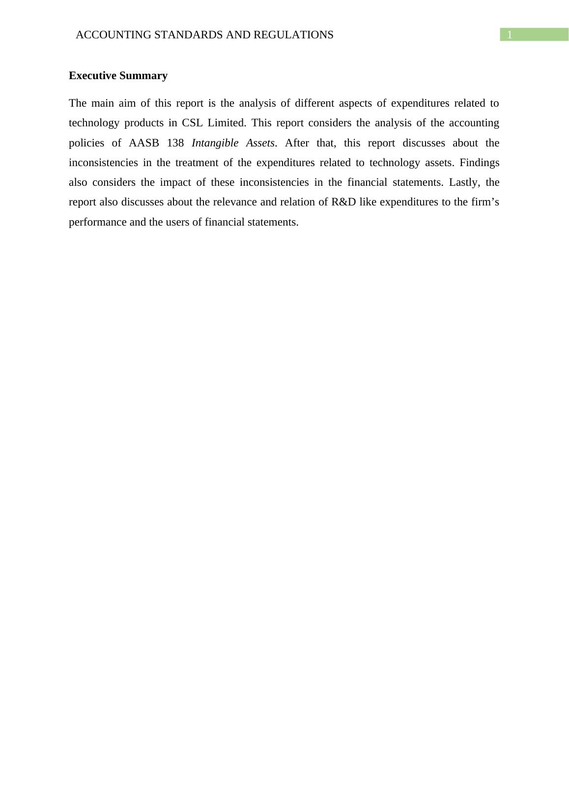 Analysis of Technology Asset Accounting for CSL Limited