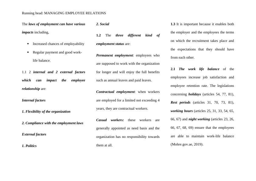 Supporting Employee Relations: A Report for ICS Learn