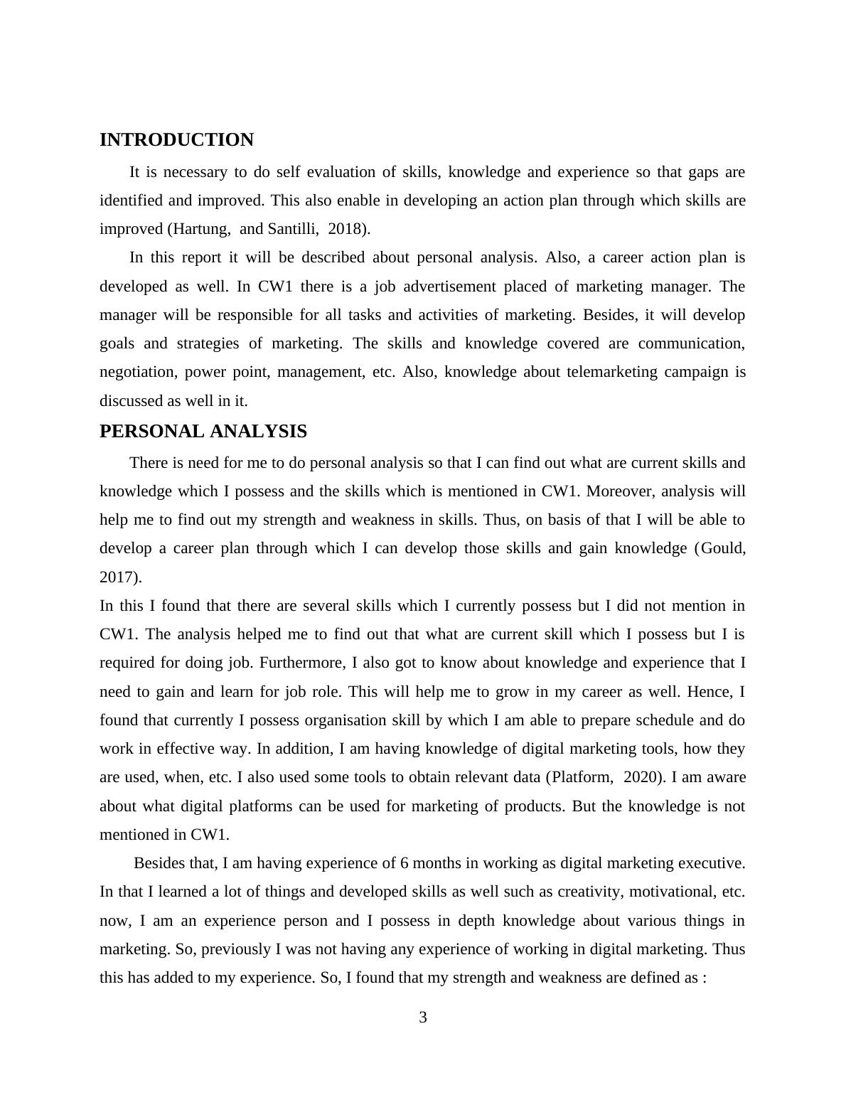 Career Action Plan and Self Reflection