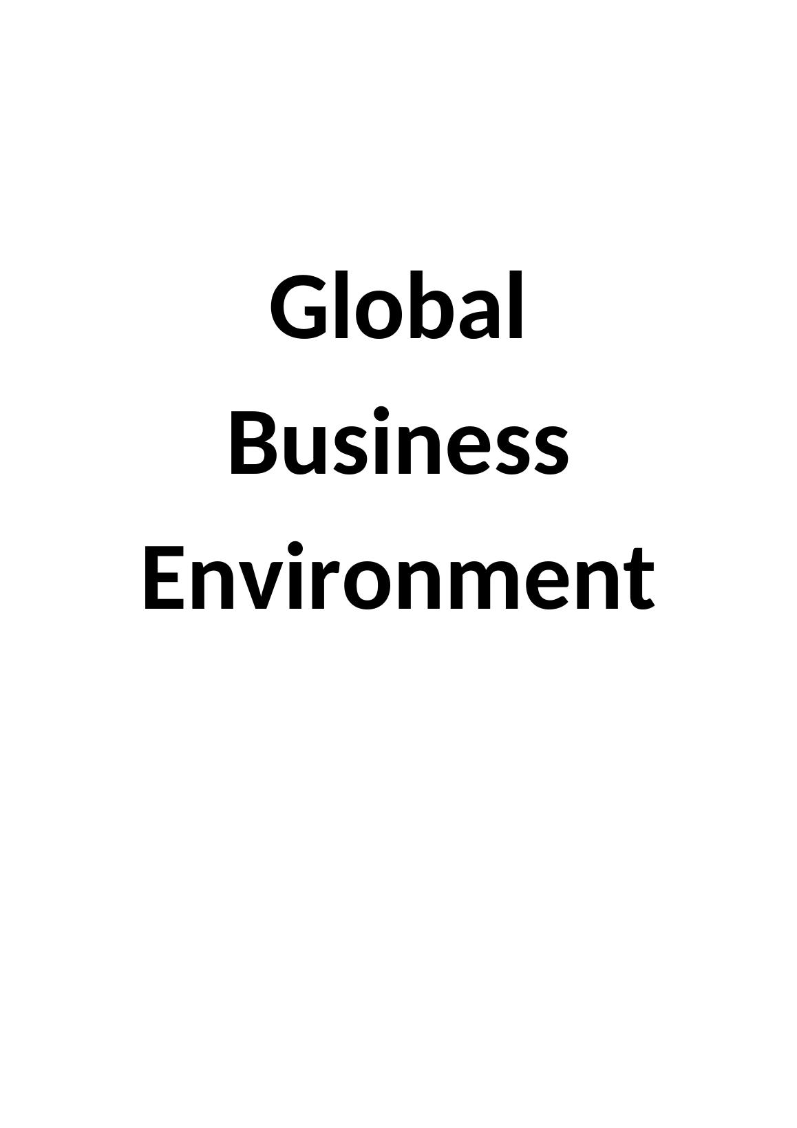 Global Business Environment Analysis of Tesco with PESTEL