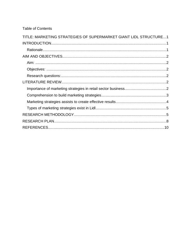 Research Proposal: Lidl's Marketing Strategies Analysis