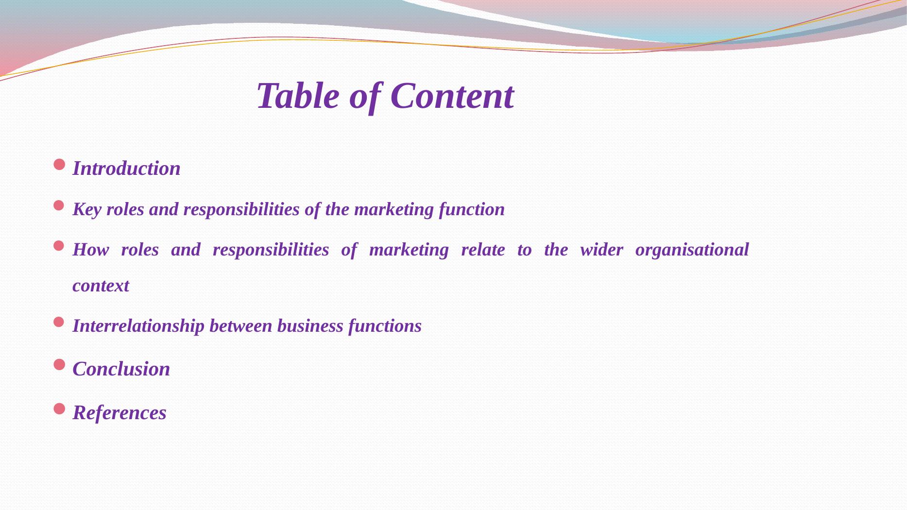 Analysis of Marketing Roles and Organisational Context