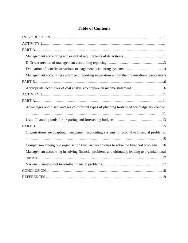 Management Accounting Systems Report - BAE Systems