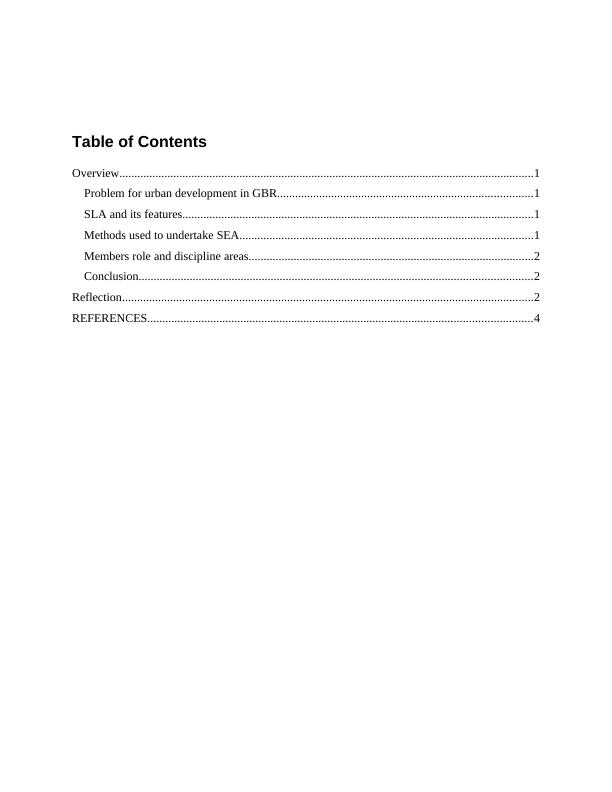 Environmental Planning Report: Climate Change and SLA