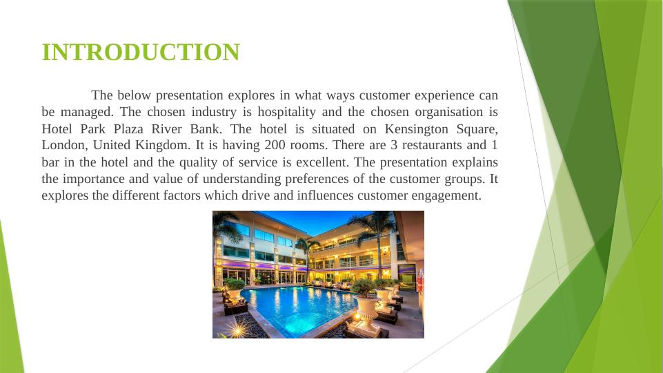 Managing Customer Experience: Hotel Park Plaza River Bank