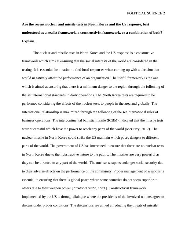 Political Science Essay: Nuclear Tests, Racism, and Society