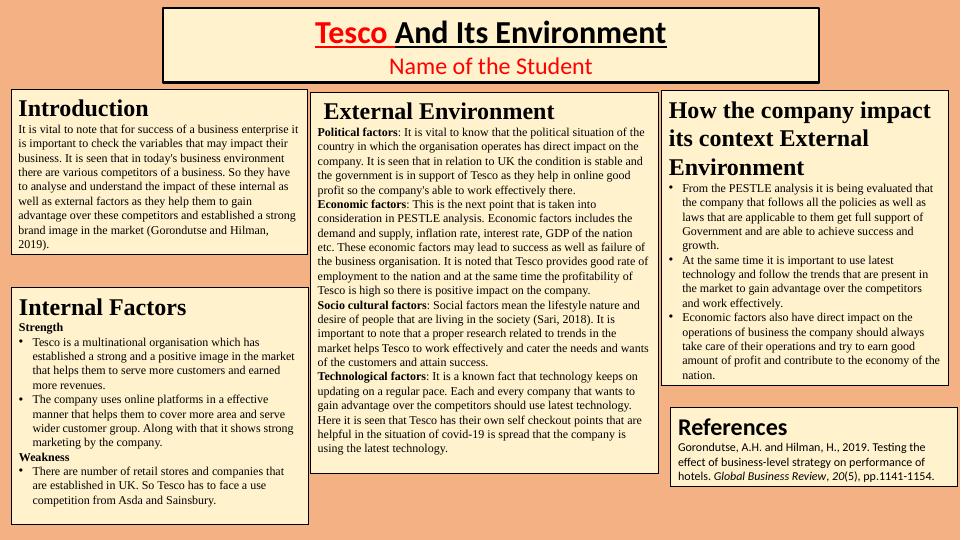 Comprehensive Analysis: Tesco's Environment and Impact