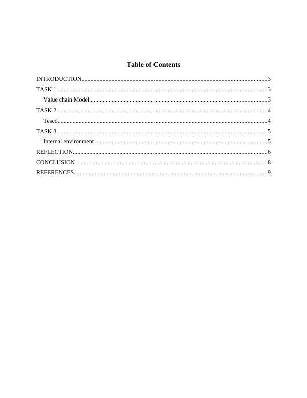 Business Environment Analysis: Tesco Value Chain and Factors