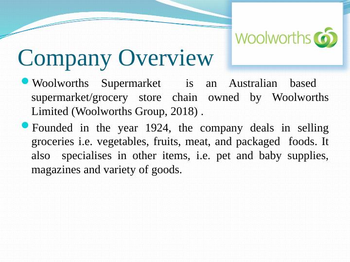 Individual Presentation: Woolworths Diversity Critique