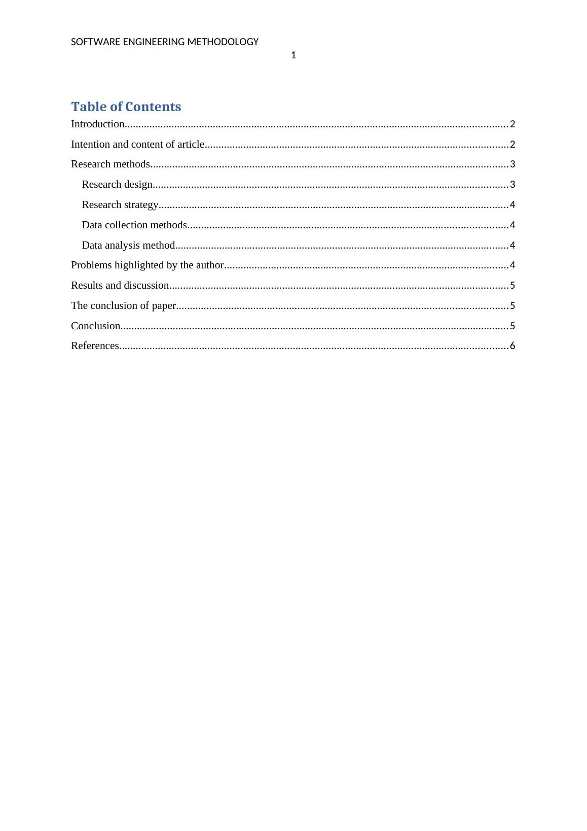 MITS5002: Software Engineering Methodology Research