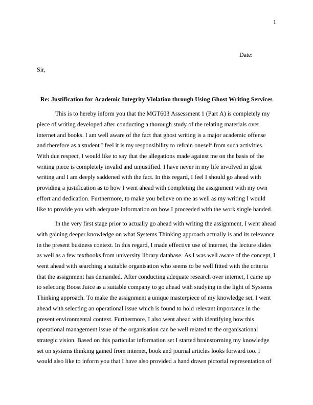 Justification for Academic Integrity Violation through Using Ghost ...