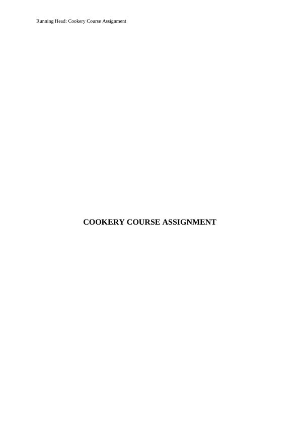Cookery Course Assignment 2022