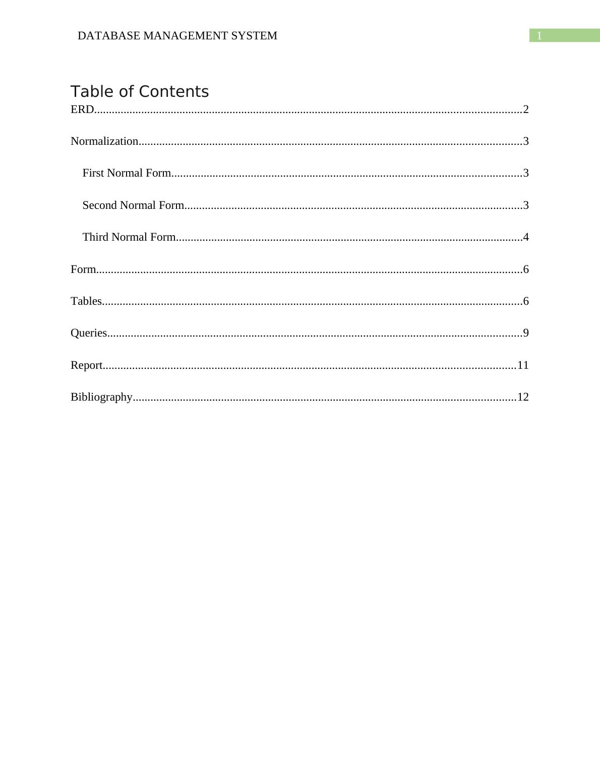 Database Management System | Report