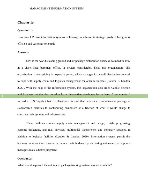 Management Information System Assignment: Ethics and MIS