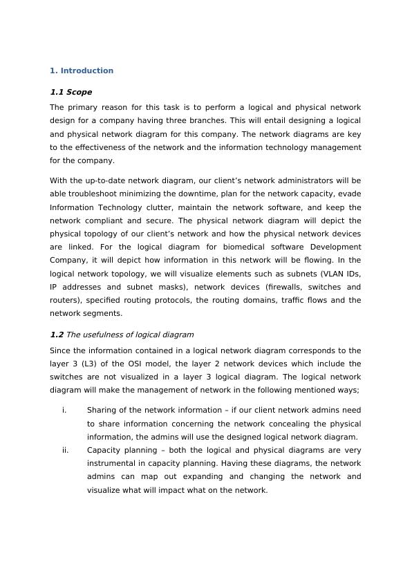 Logical and Physical Network Design | Report