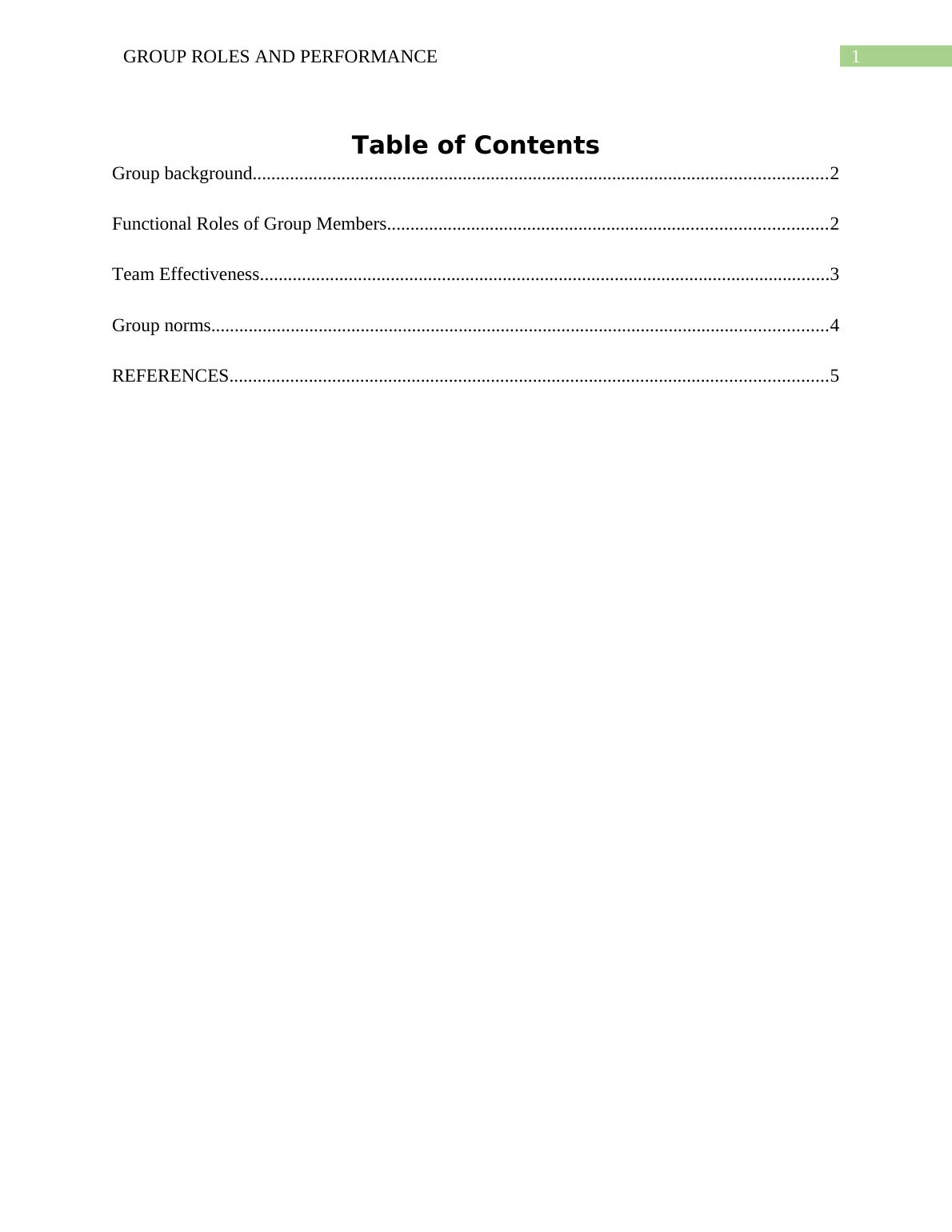 Group Roles and Performance