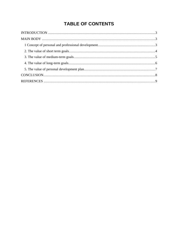 BMP3001 Academic Skills: Personal Development Report