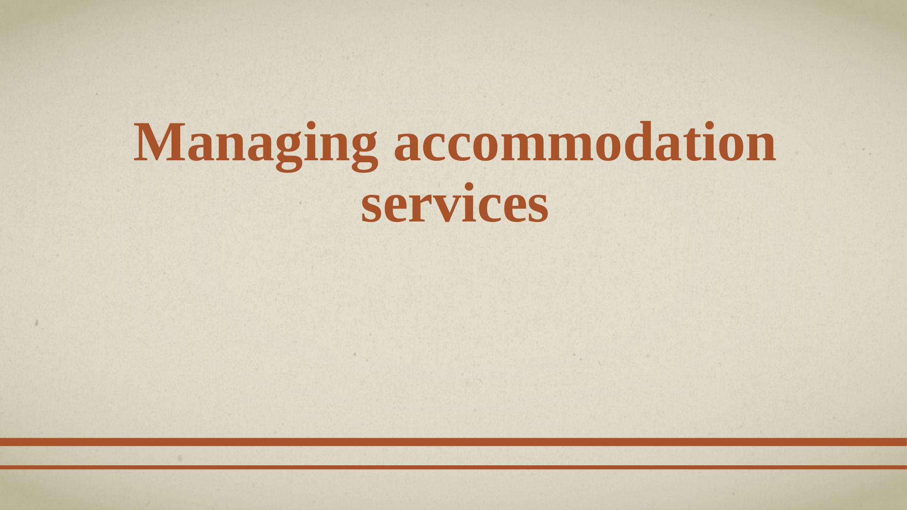 Managing Accommodation Services - Desklib