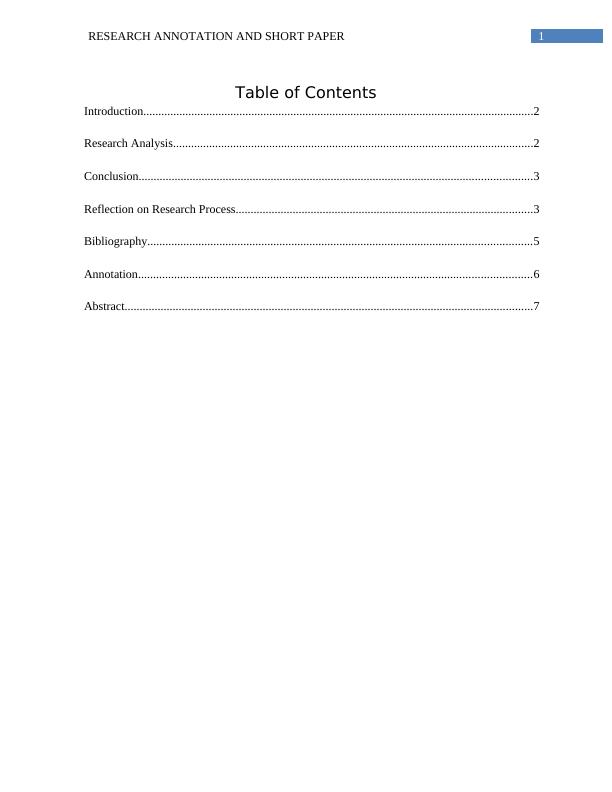 Research Annotation and Short Paper