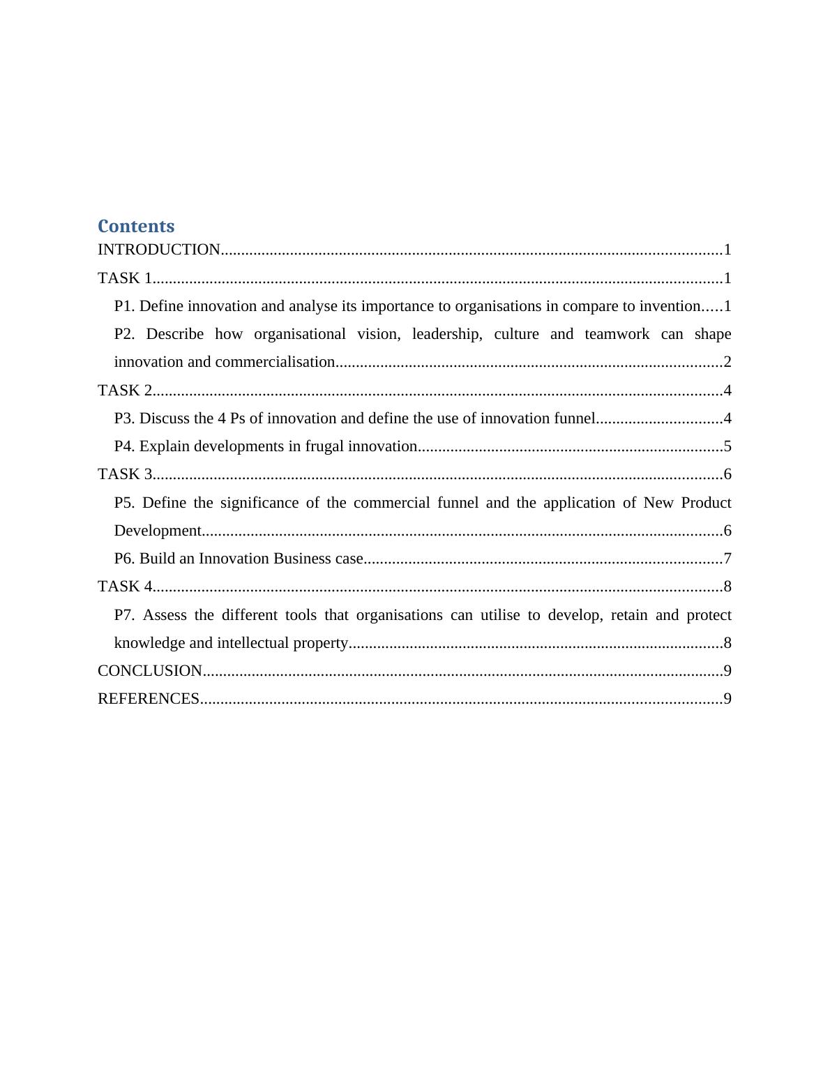 BTEC Unit 8 Innovation and Commercialisation Report Analysis