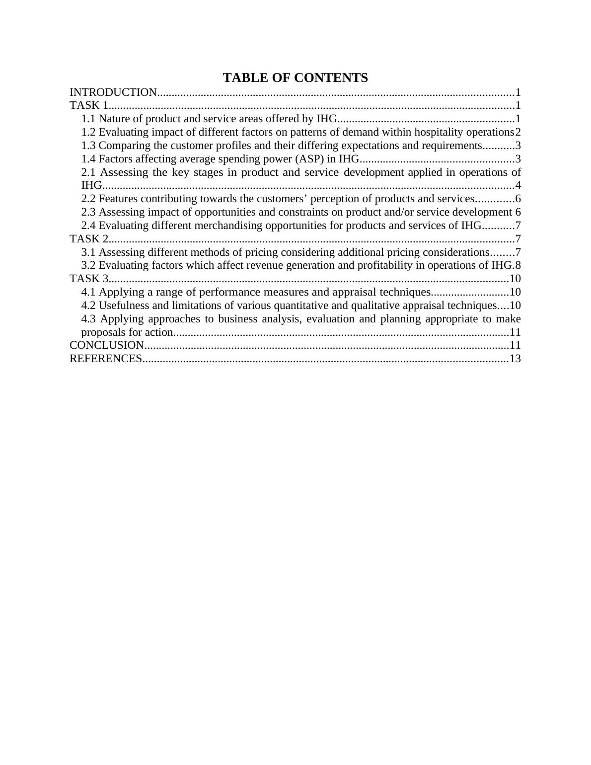 Hospitality Operations Management Assignment : IHG