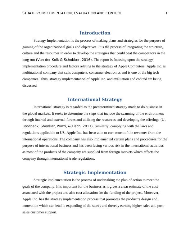 Apple Inc.: Business Strategy Implementation and Analysis
