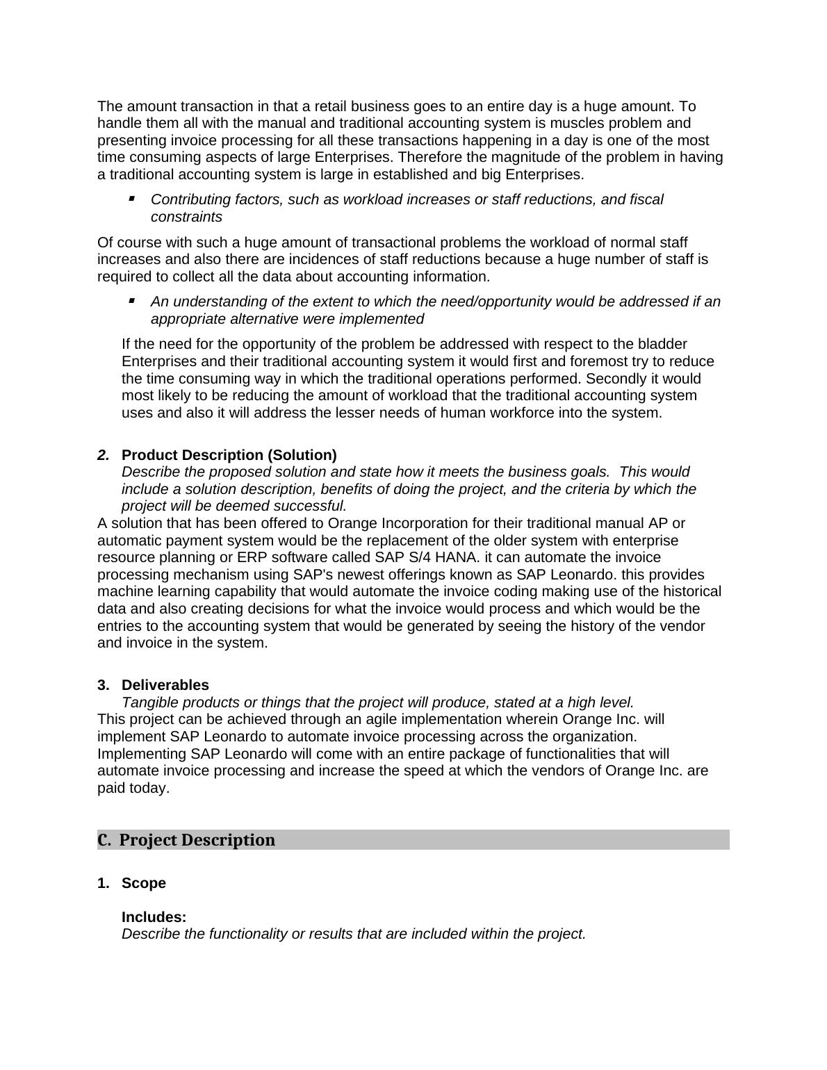 Project Scope Statement: Orange Inc. ERP Implementation