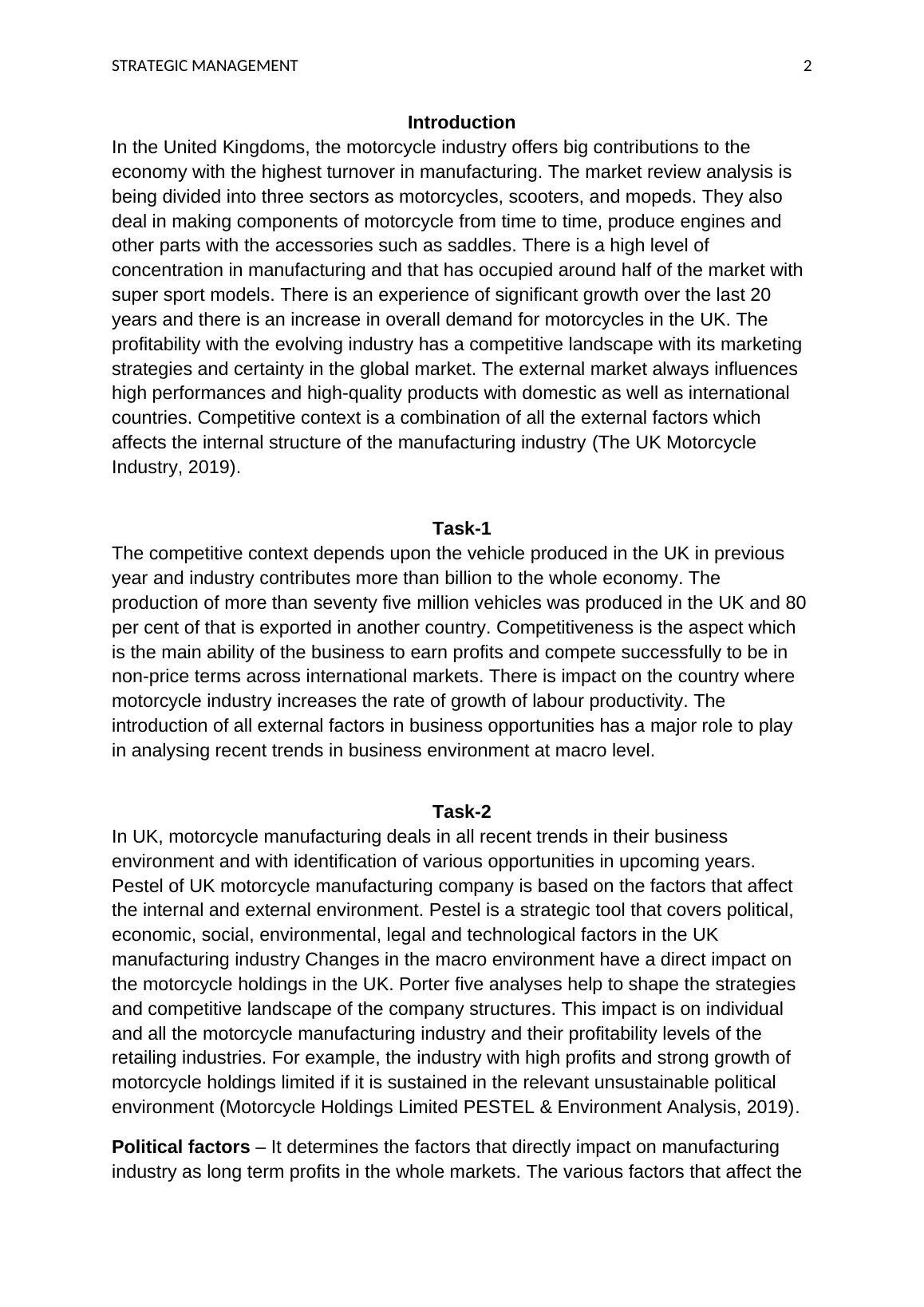 Strategic Management - Study Material and Assignments