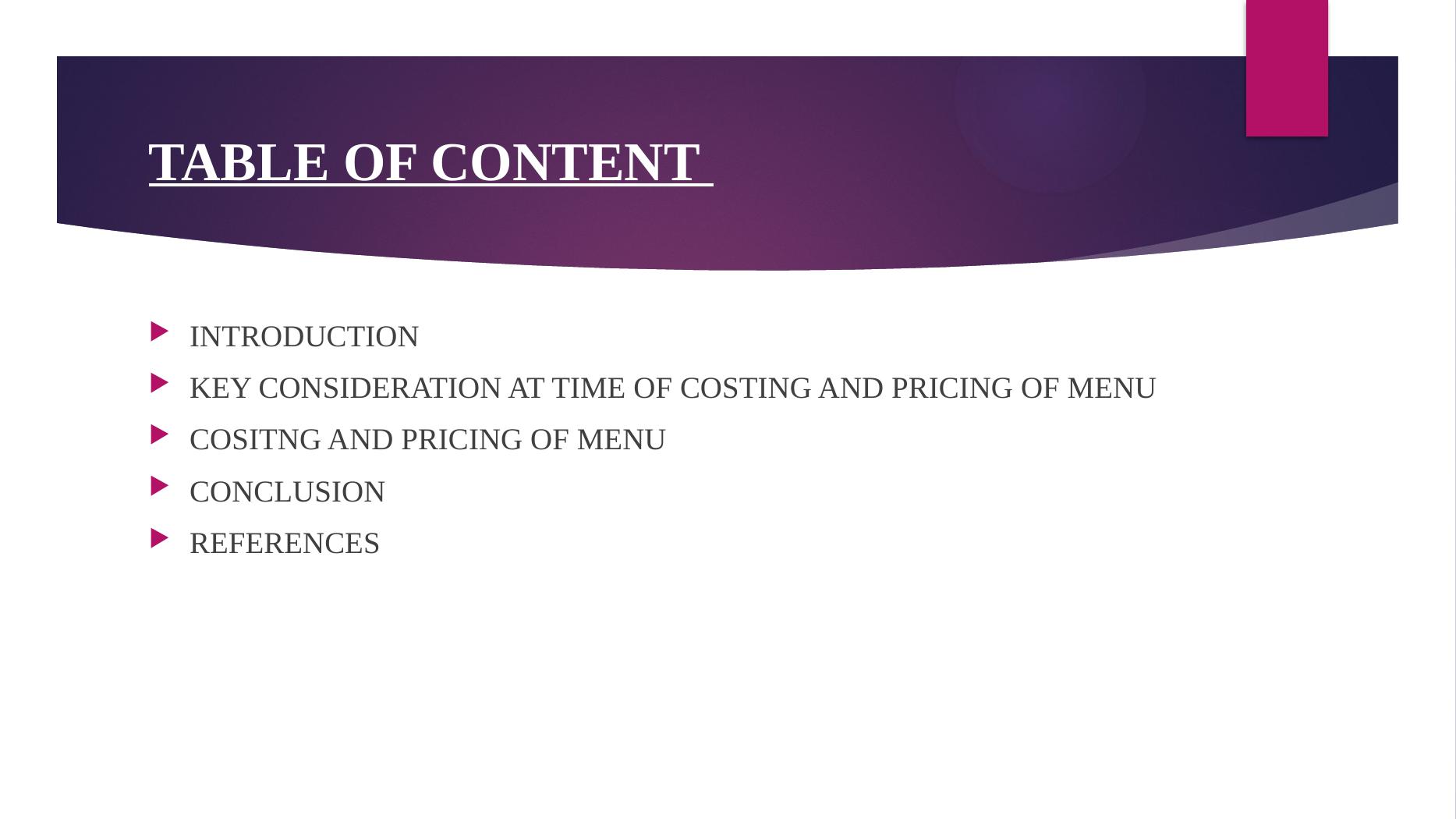 Menu Development, Planning & Design: A Detailed Report