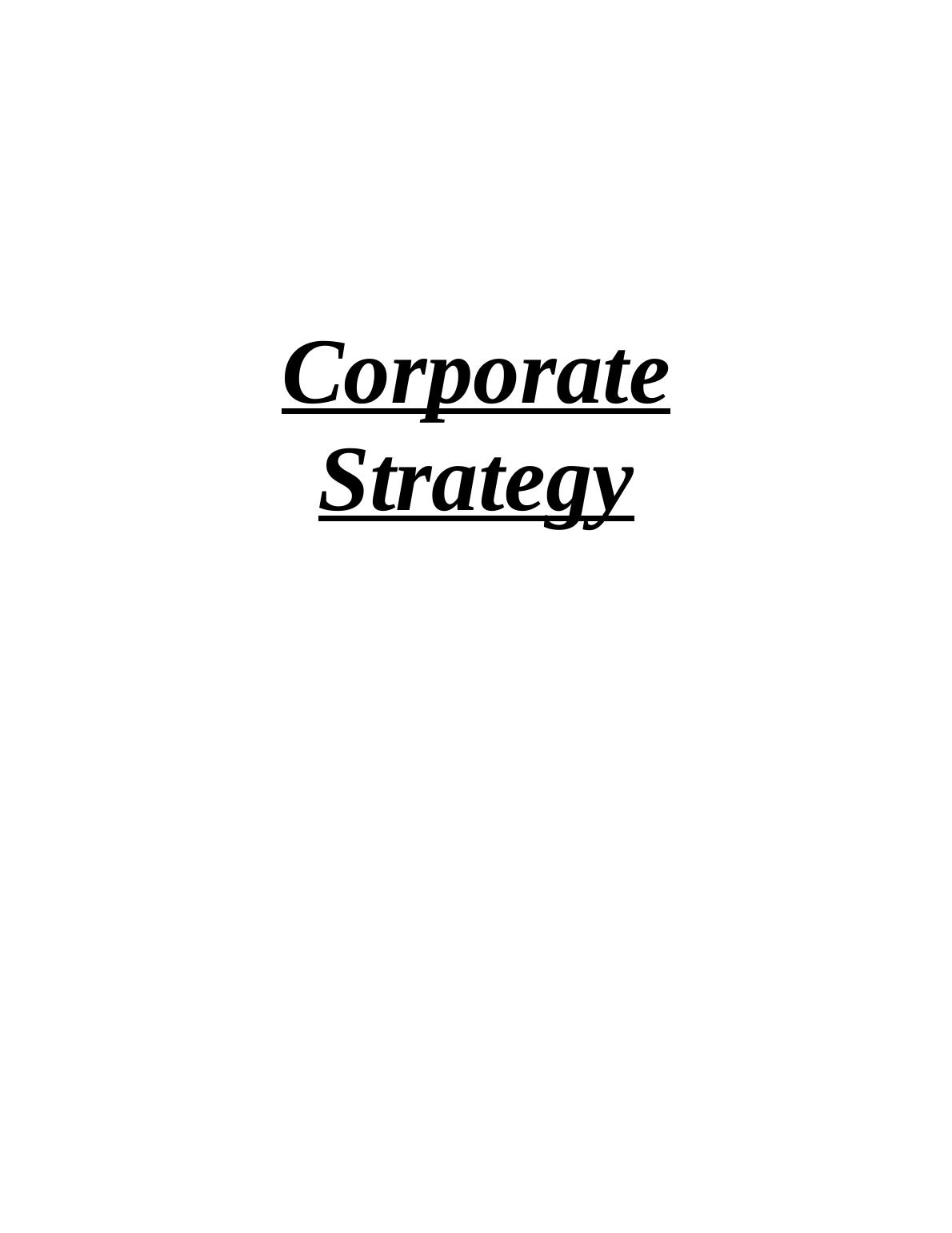 Corporate Strategy assignment : PRIMARK