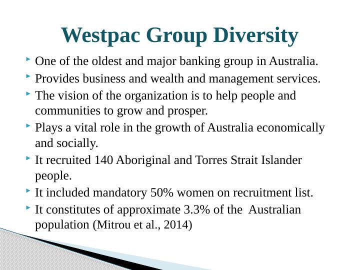 Westpac & Australian Business Culture: Diversity Insights