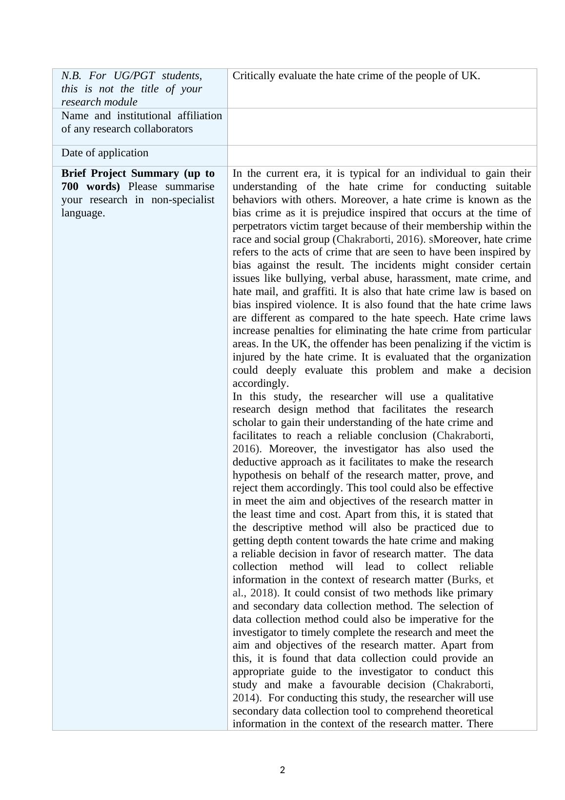 Stage 1 Research Ethics Application Form - Desklib