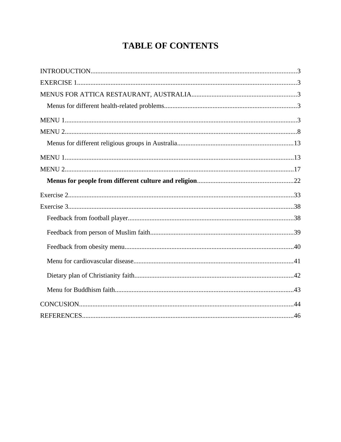 Menus for Special Dietary: Attica Restaurant, Australia