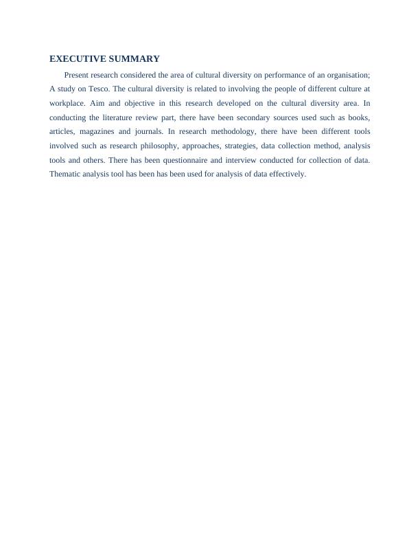 Tesco: Impact of Cultural Diversity on Performance