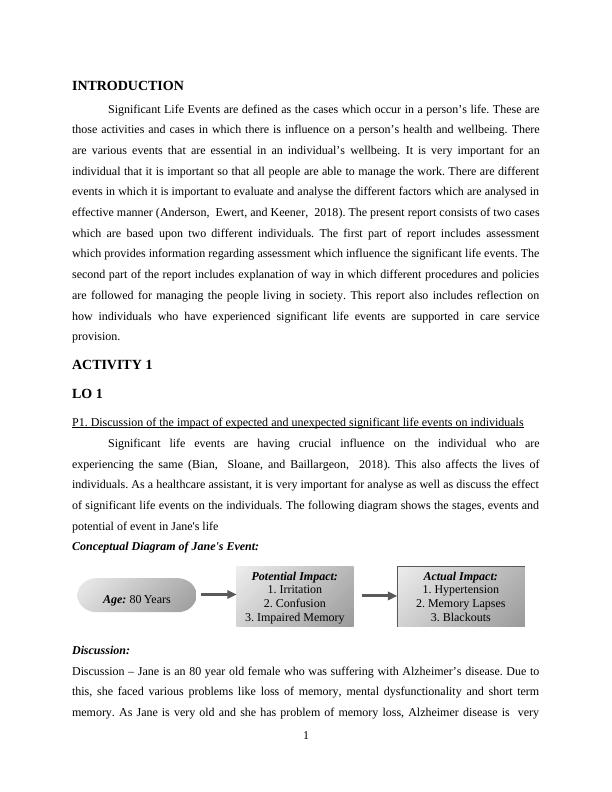 Supporting Individuals Through Significant Life Events - Desklib