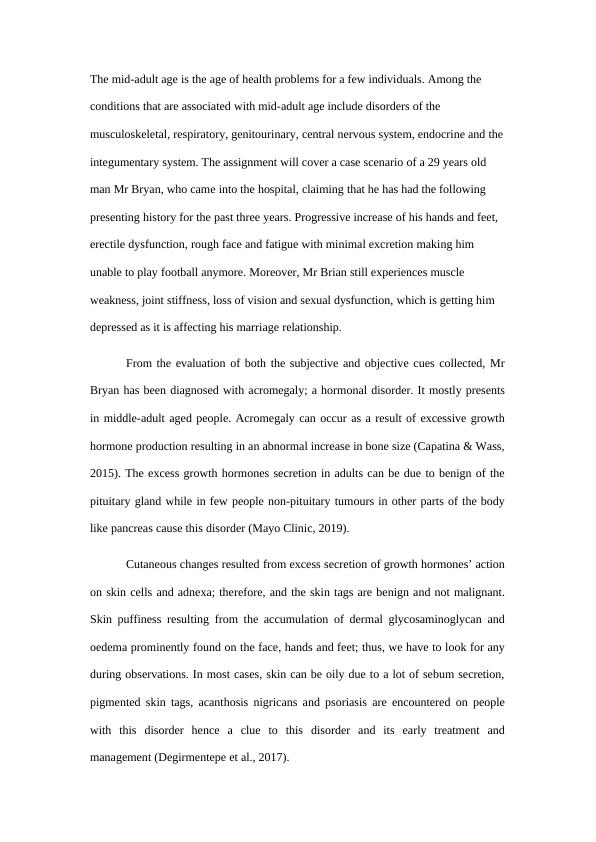 Acromegaly: A Pathophysiology Case Study and Analysis