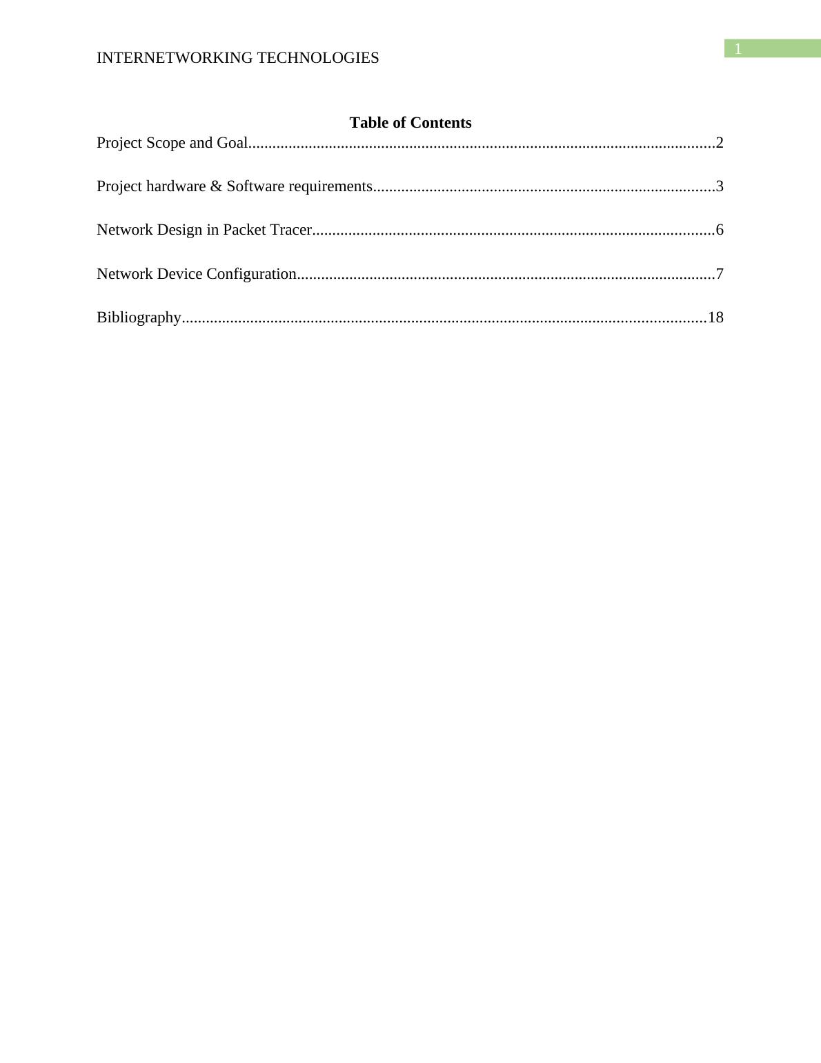 Internetworking Technologies 1 Network Design Proposal Uft