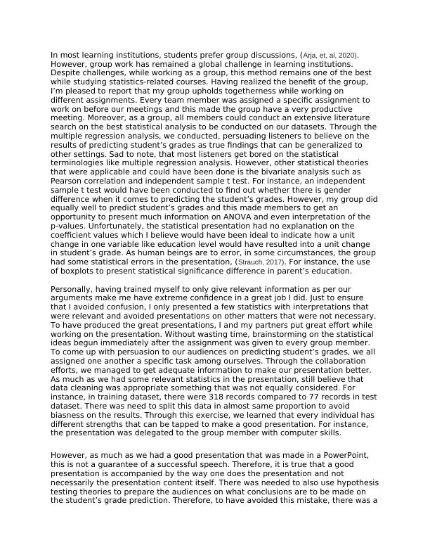 Student Grade Prediction: Statistical Analysis and Findings