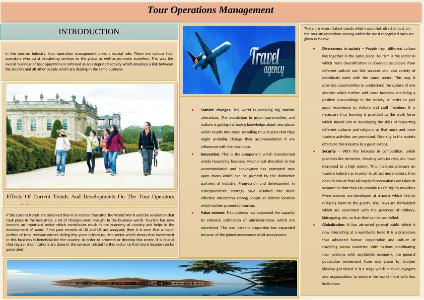 Impact of Trends on Tour Operations Management Business